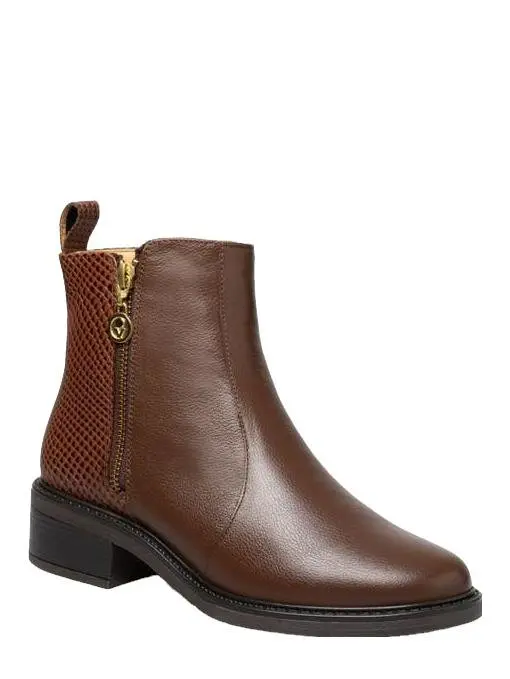 MANELA Leather Chelsea Booties - Brown