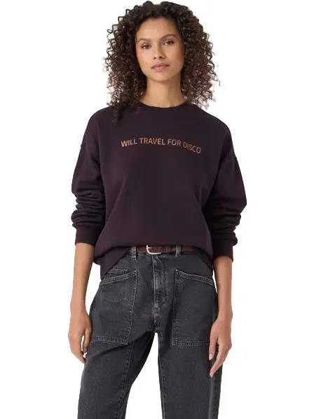 HUSH Disco Embroidery Cotton Sweatshirt - Plum Purple