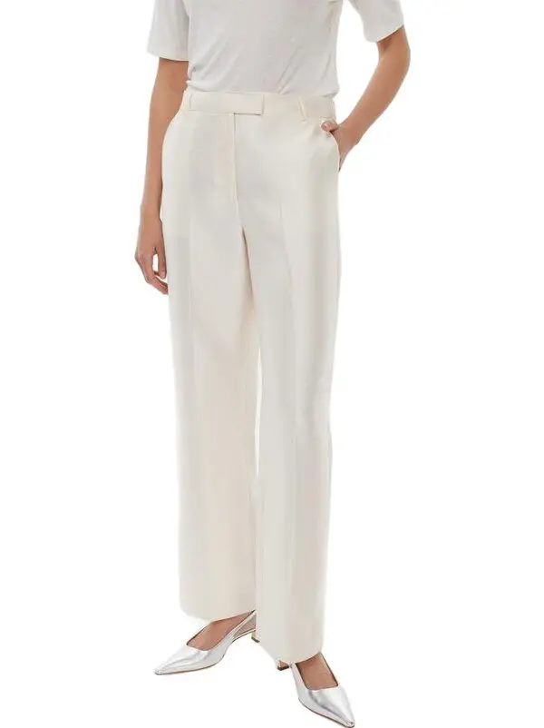 ALAS Bridal Tailored Silk-wool Pants - Starlight White