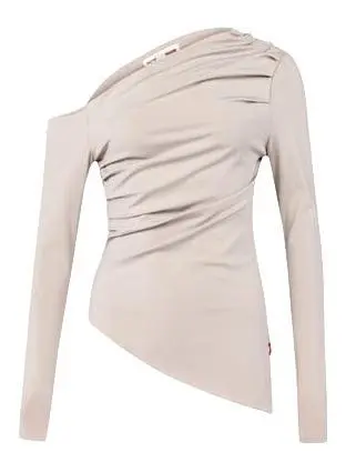 PCFG Draped Long Sleeve Top - Beige