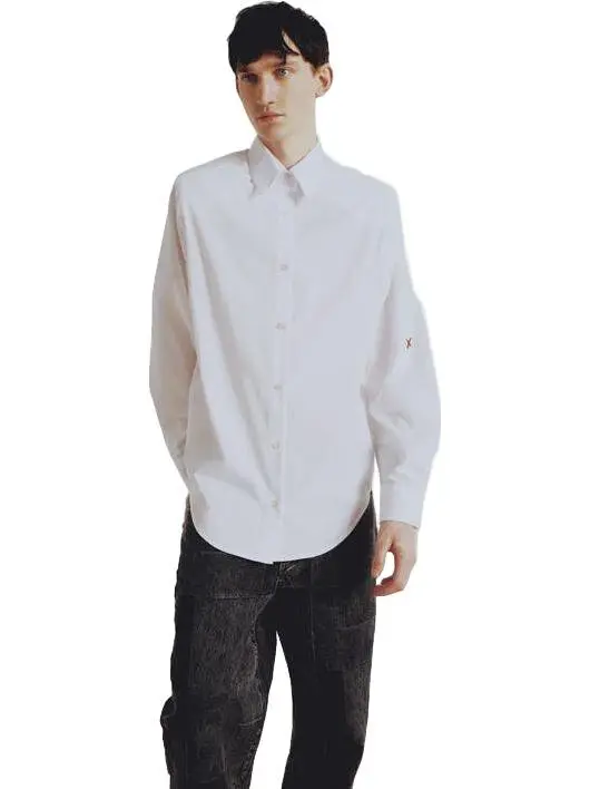 PCFG Padded Shoulder Cotton Shirt - White