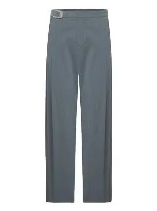 PCFG Cotton Blend Striped Woven Belted Trousers - Grey