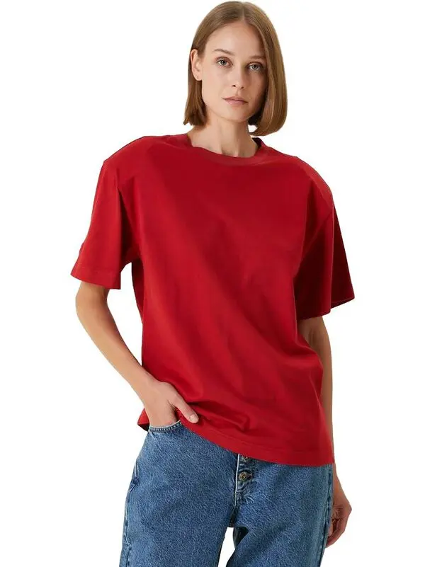 PCFG Printed Cotton Oversized T-shirt - Red