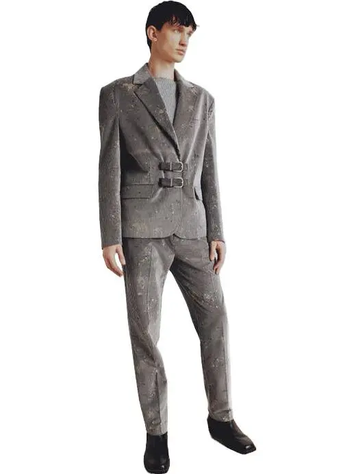 PCFG Velvet Straight-leg Trousers - Grey