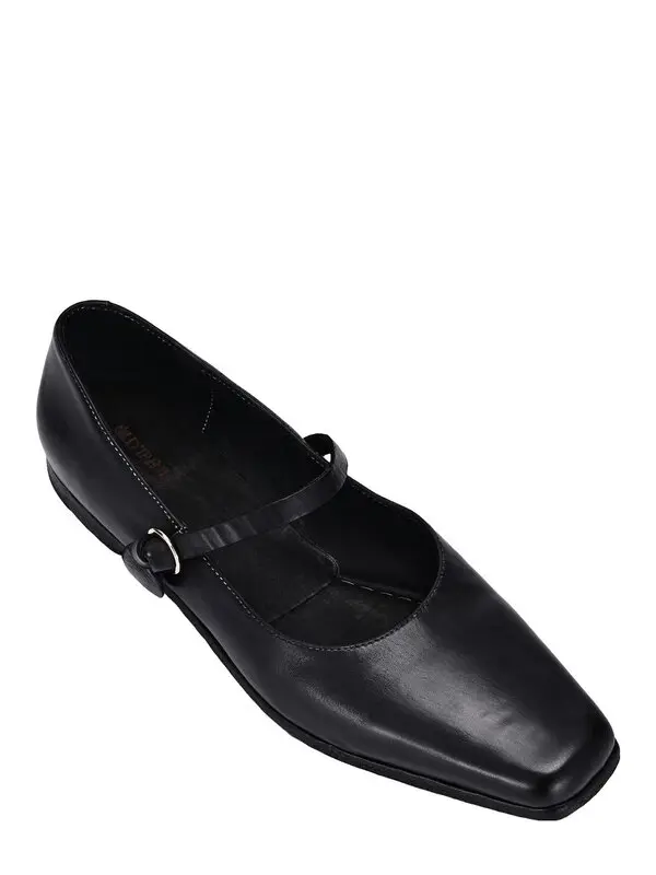 OLD TREND Classic Genuine Leather Mary Jane Flats - Black