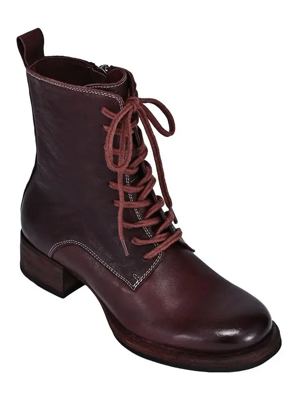 OLD TREND Heritage Genuine Leather Lace-up Ankle Boots - Coffee