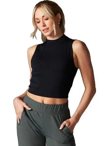 TAVI Mock Neck Tank - Ebony