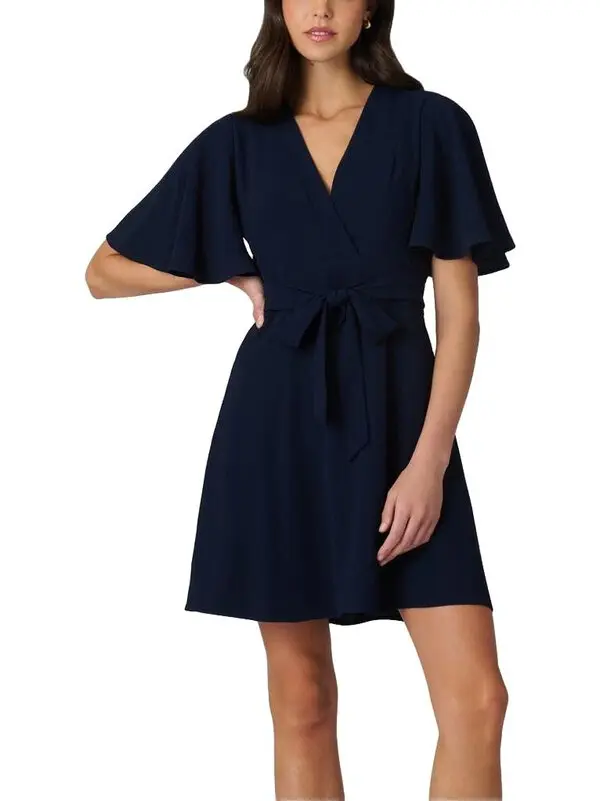 Shoshanna Sophie Crepe Mini Dress - Navy