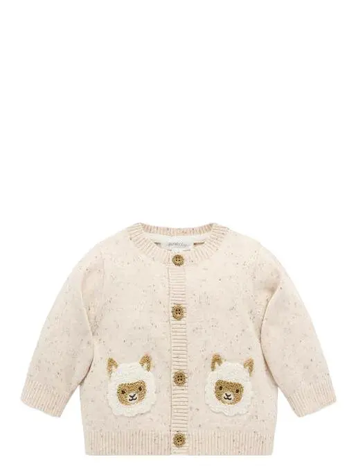 PUREBABY Fiesta Friends Knit Cardigan - Sand Neppy