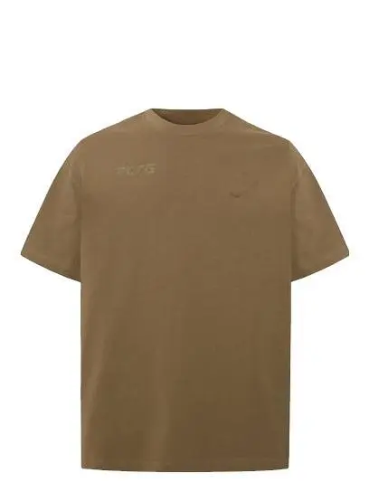 PCFG Cotton Oversized Tee With Emboss Detail - Chino Green