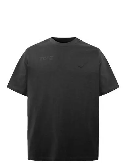 PCFG Cotton Oversized Tee With Emboss Detail - Grey