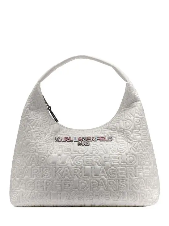 Karl Lagerfeld Paris Monogram Hobo Bag - White Multi