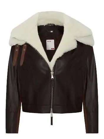 PCFG Double Collar Leather Jacket - Brown