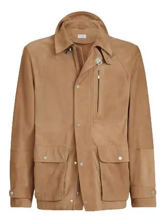 Brunello Cucinelli Suede Field Jacket - Light Brown