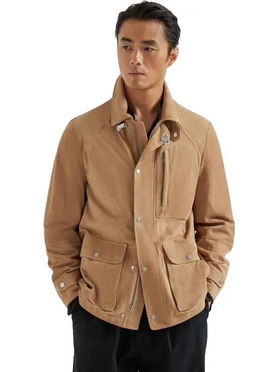 Brunello Cucinelli Suede Field Jacket - Light Brown