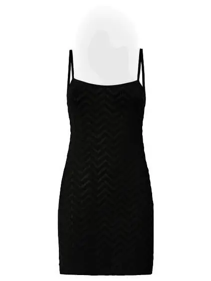 Missoni Cotton And Viscose Chevron Mini Dress - Black