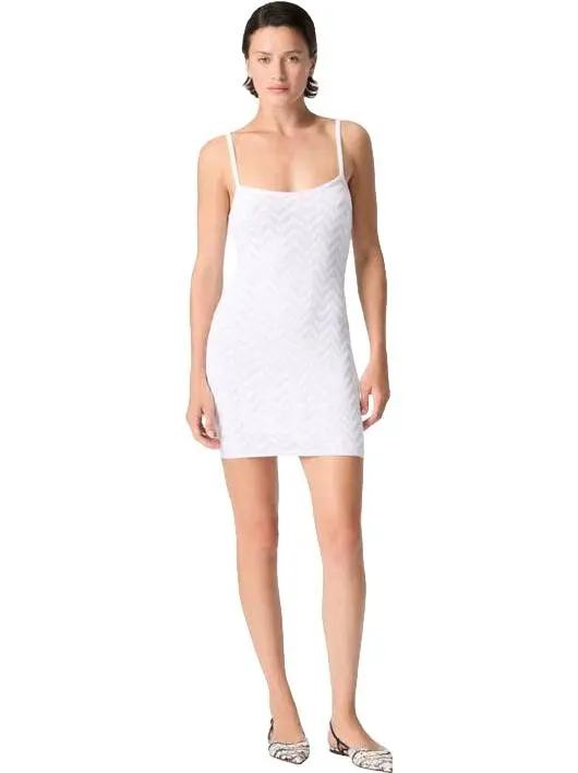 Missoni Chevron Cotton And Viscose Mini Dress - White