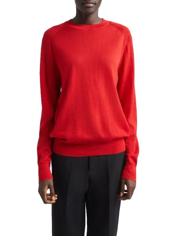 Loulou De Saison Ditto Fine Knit Cashmere Crewneck Sweater - Red