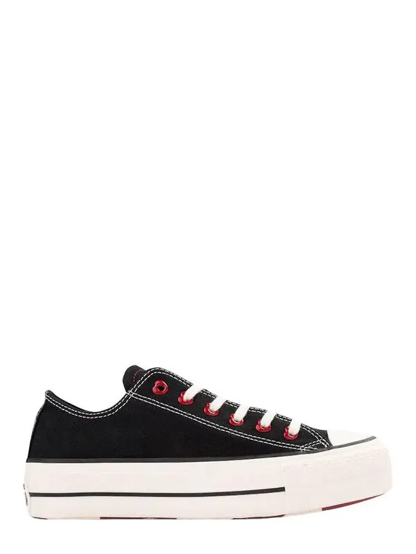 CONVERSE Chuck Taylor All Star Lift Platform Low Valentine's Day Sneakers - Black/egret/days Ahead Red