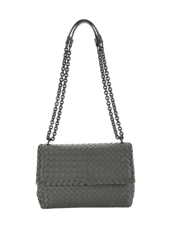 Bottega Veneta Intrecciato Leather Olimpia Shoulder Bag - Grey