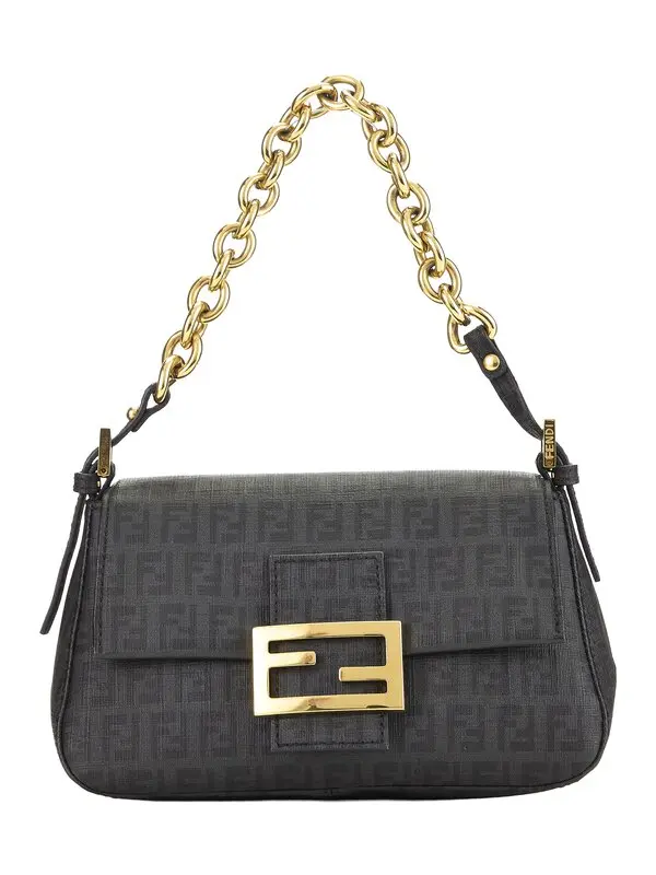 Fendi Zucca Coated Forever Mama Bag - Black