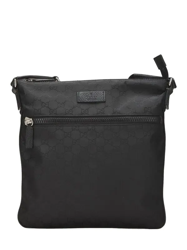 Gucci Zip Pocket Flat Messenger - Black