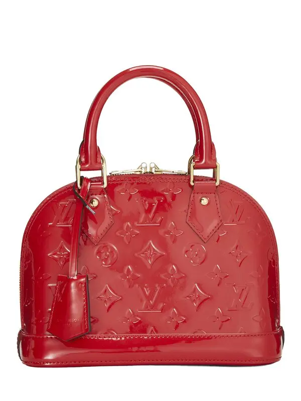 LOUIS VUITTON Monogram Vernis Alma Nm Handbag - Red