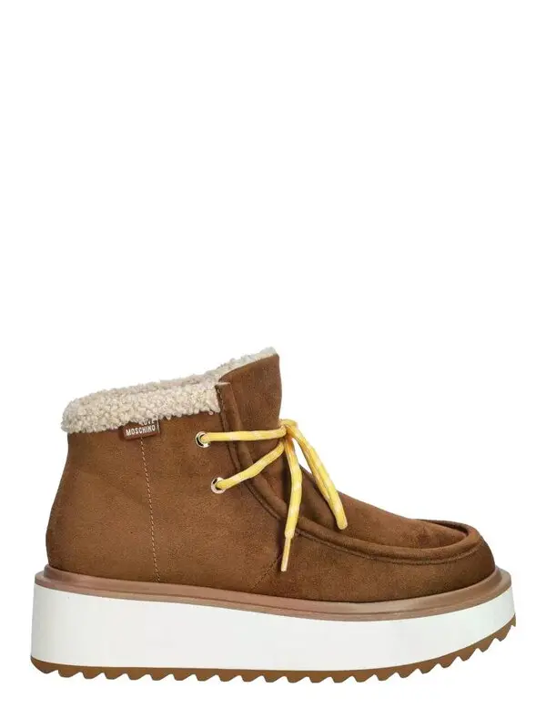 Moschino Faux-fur Platform Boots - Brown