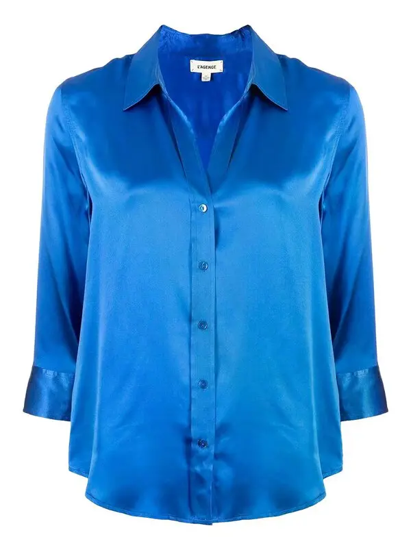 L'Agence Dani Silk Blouse - Blue
