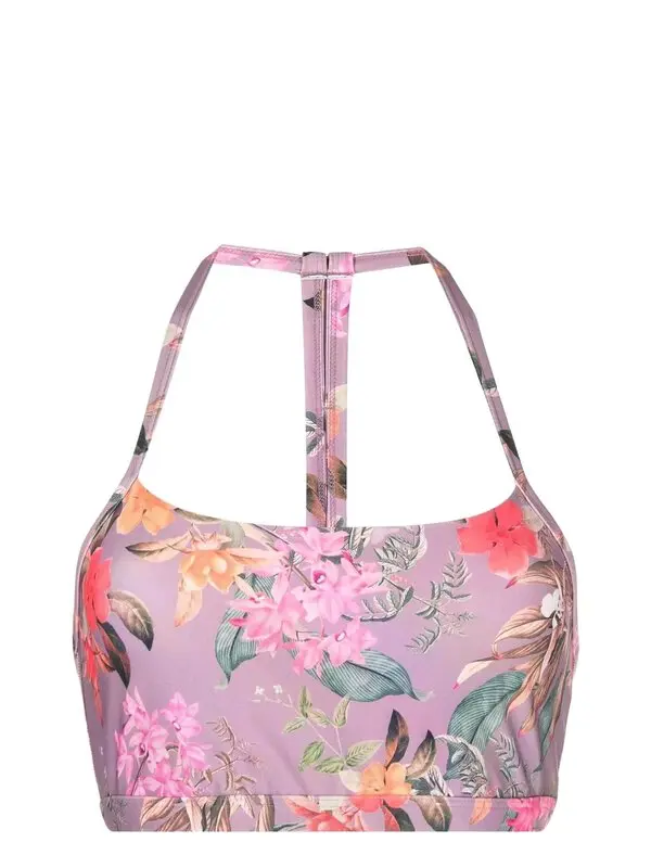 Beyond Yoga Floral-print Halterneck Bralette - Multicolour