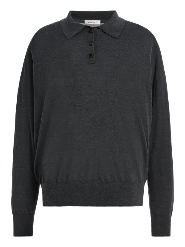 Renggli Silk Cashmere Boxy Polo - Black