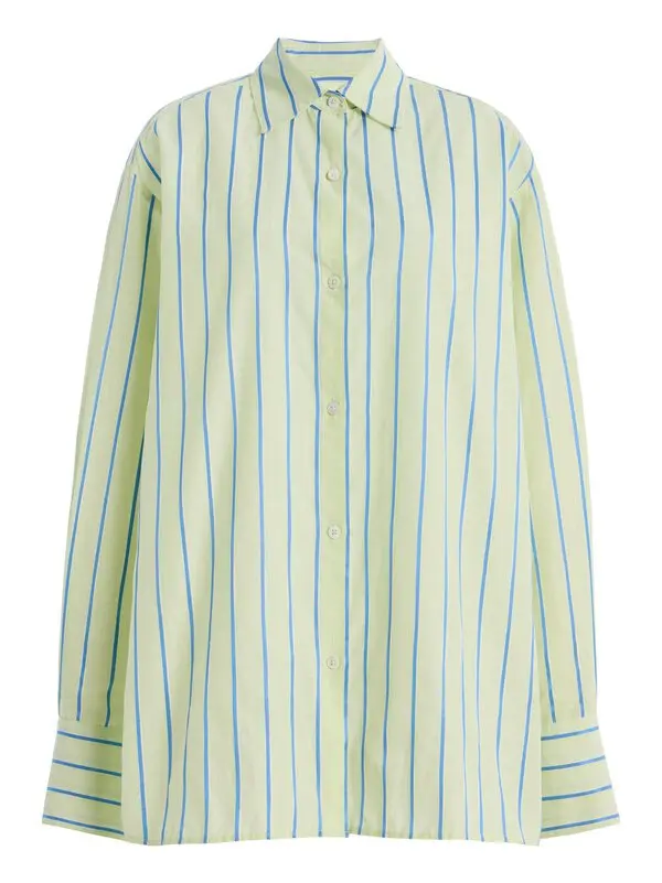 Renggli Striped Boxy Shirt - Green