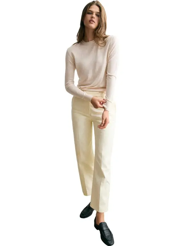 Renggli Cotton Twill Tailored Trousers - Yellow