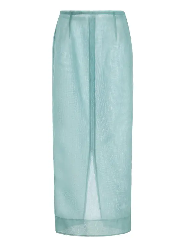 Renggli Organza Pencil Skirt - Blue