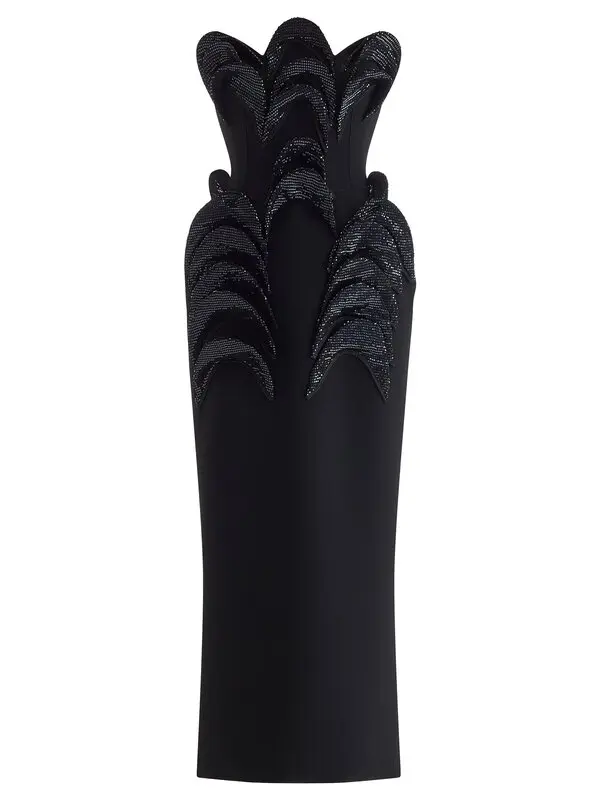 Maticevski Glint Strapless Sequined Maxi Dress - Black