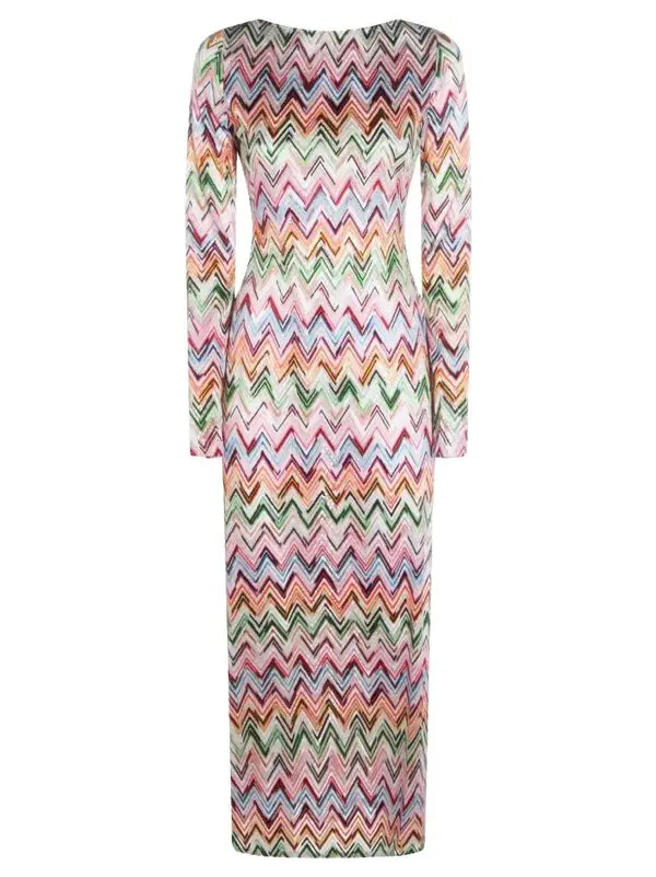 Missoni Zigzag Lace Motif Long-sleeved Dress - Multicolour