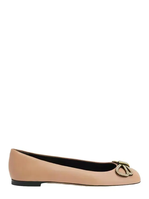 GIUSEPPE ZANOTTI Bow-embellished Ballet Flats - Neutrals