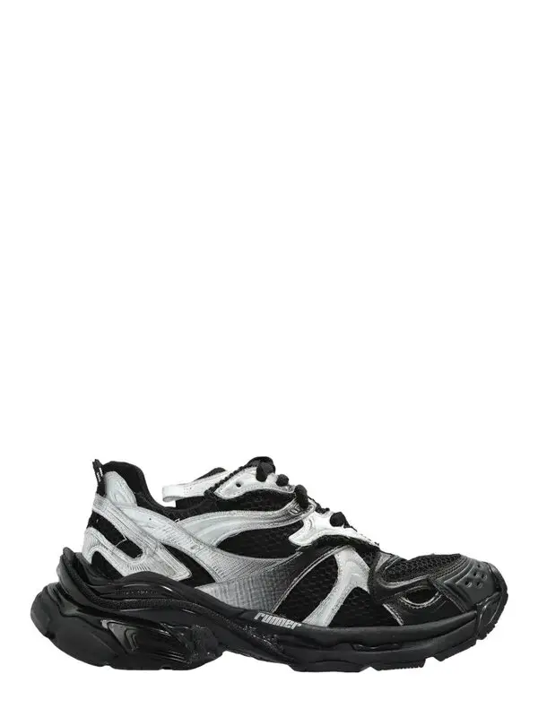 Balenciaga Runner Panelled Sneakers - Black