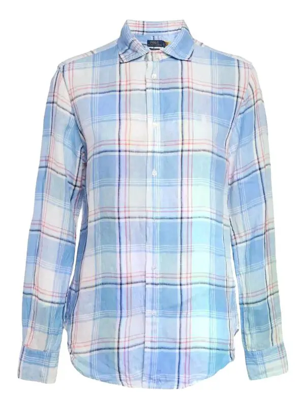 Polo Ralph Lauren Plaid Linen Shirt - Blue