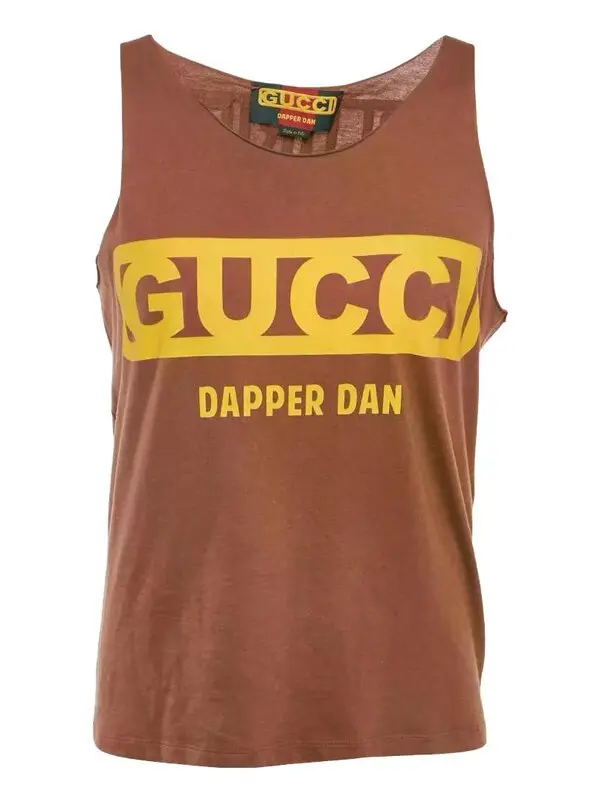 Gucci X Dapper Dan Sleeveless T-shirt - Brown