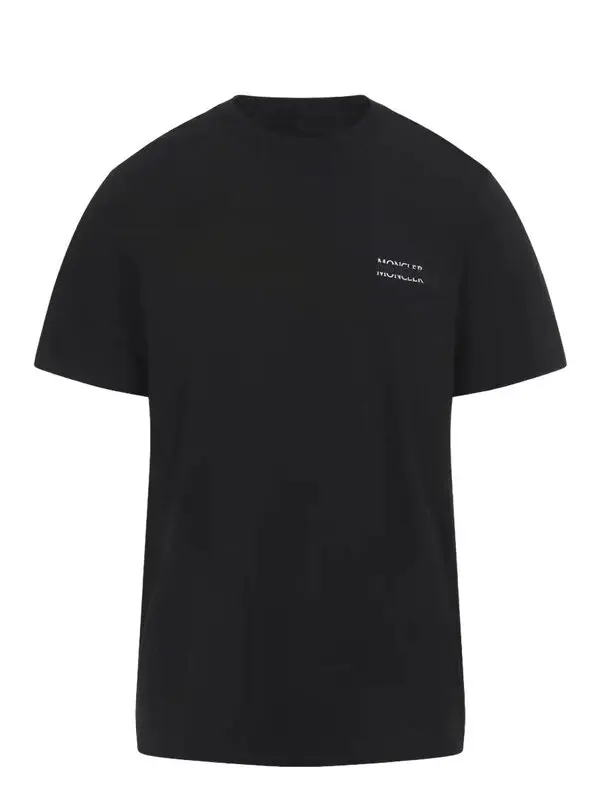 Moncler Logo Cotton T-shirt - Black