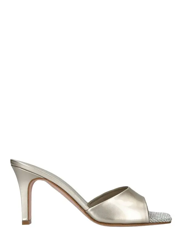 GINA Patent Leather Yasmin Mules - Gold