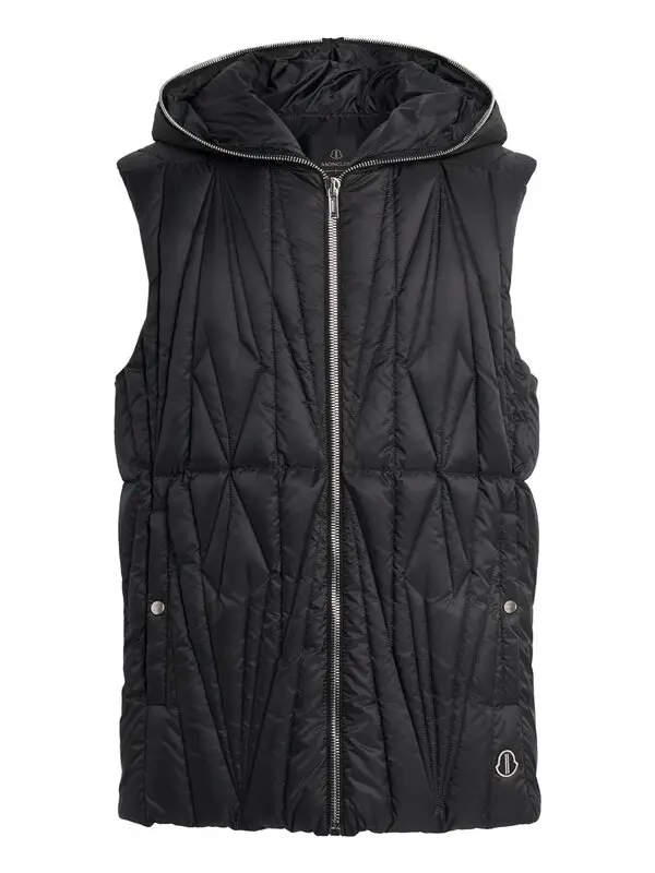 Rick Owens X Moncler Down Geocamo Gilet - Black