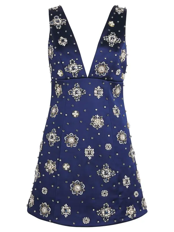 Alice + Olivia Embellished Mandy Mini Dress - Navy
