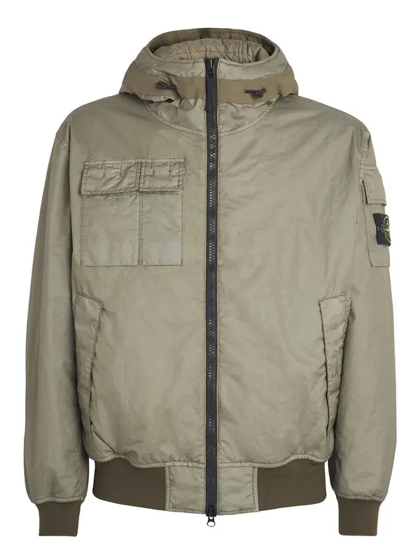 Stone Island Nylon Water-resistant Bomber Jacket - Green