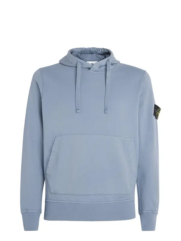 Stone Island Organic Cotton Fleece Hoodie - Blue