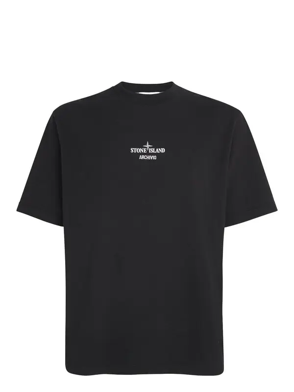 Stone Island Cotton Archivio Logo T-shirt - Black