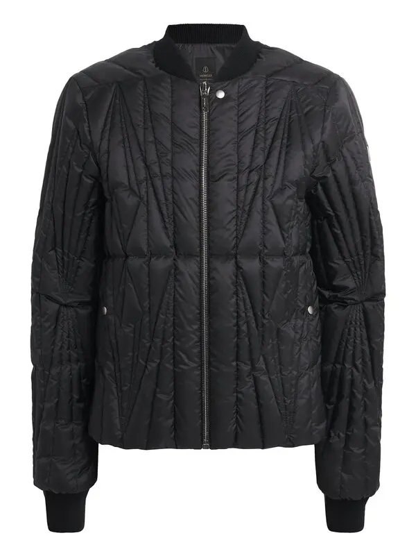 Rick Owens X Moncler Down Geocamo Flight Jacket - Black