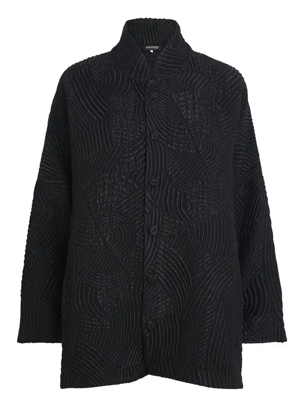 Eskandar Wool-silk Blend Quilted Jacket - Black