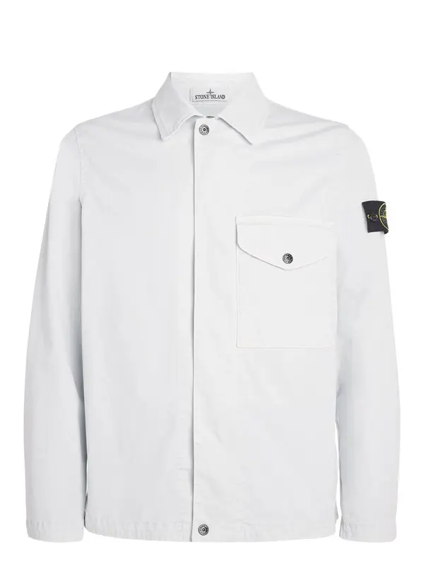 Stone Island Organic Cotton Compass Shirt Jacket - Blue